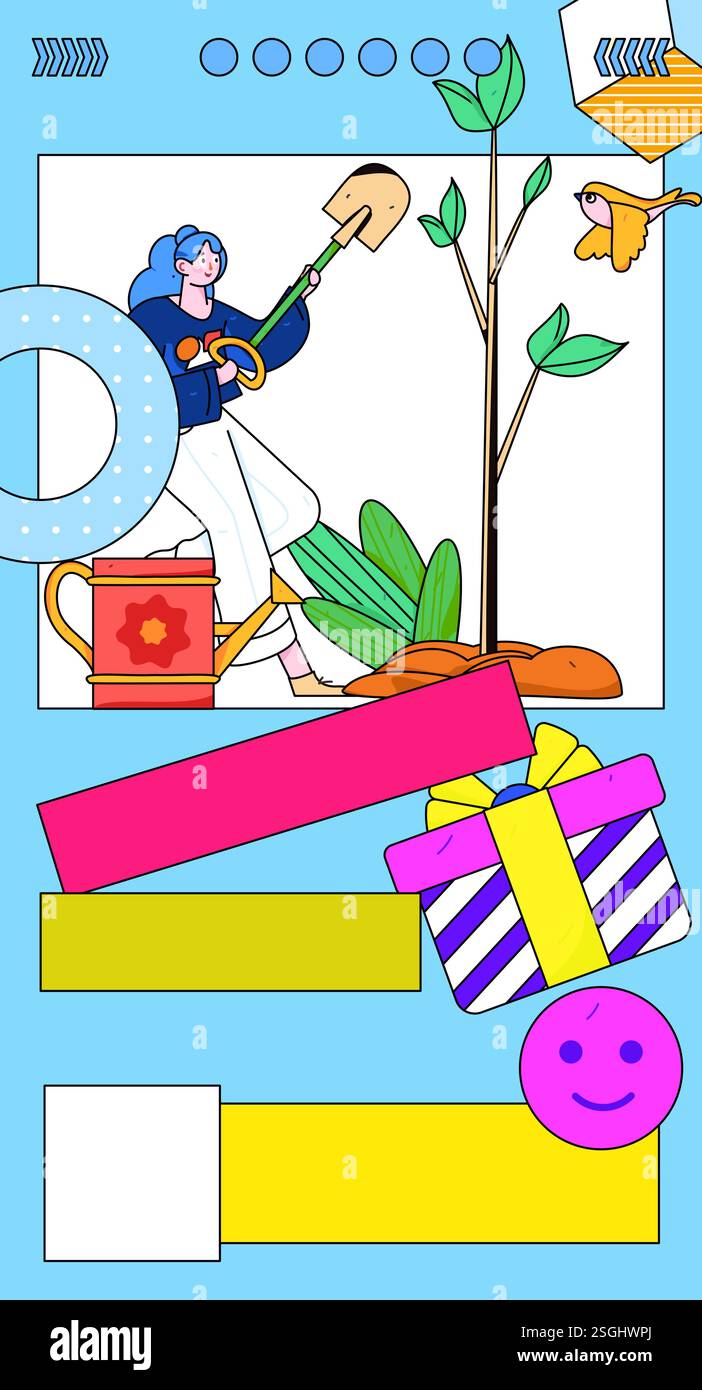 Flat character vector concept operation hand drawn illustration of ...