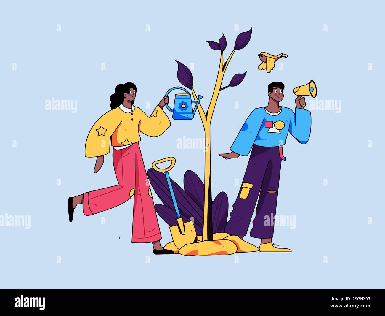 Flat character vector concept operation hand drawn illustration of ...