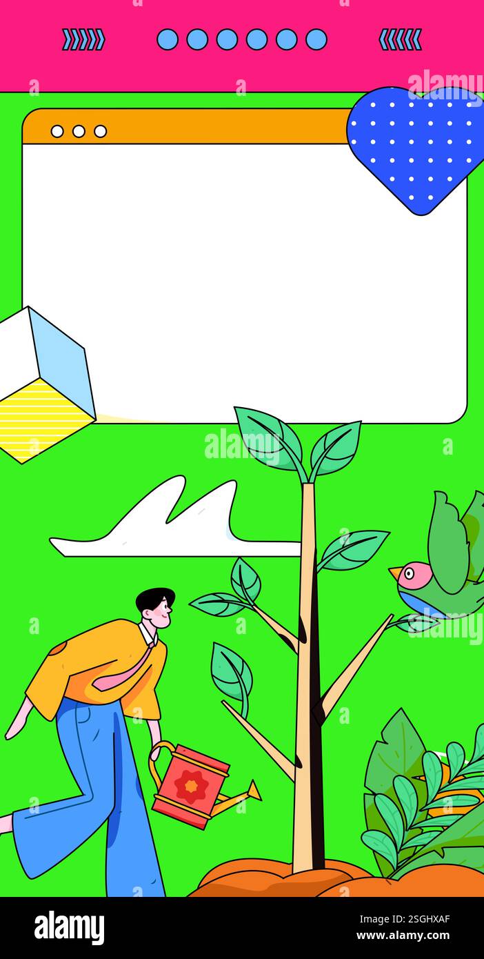 Flat character vector concept operation hand drawn illustration of ...