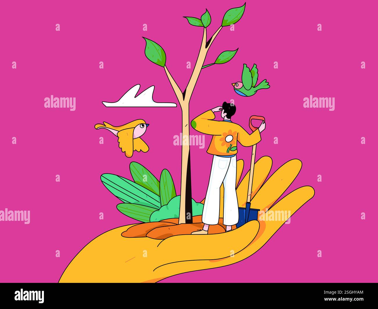 Flat character vector concept operation hand drawn illustration of ...