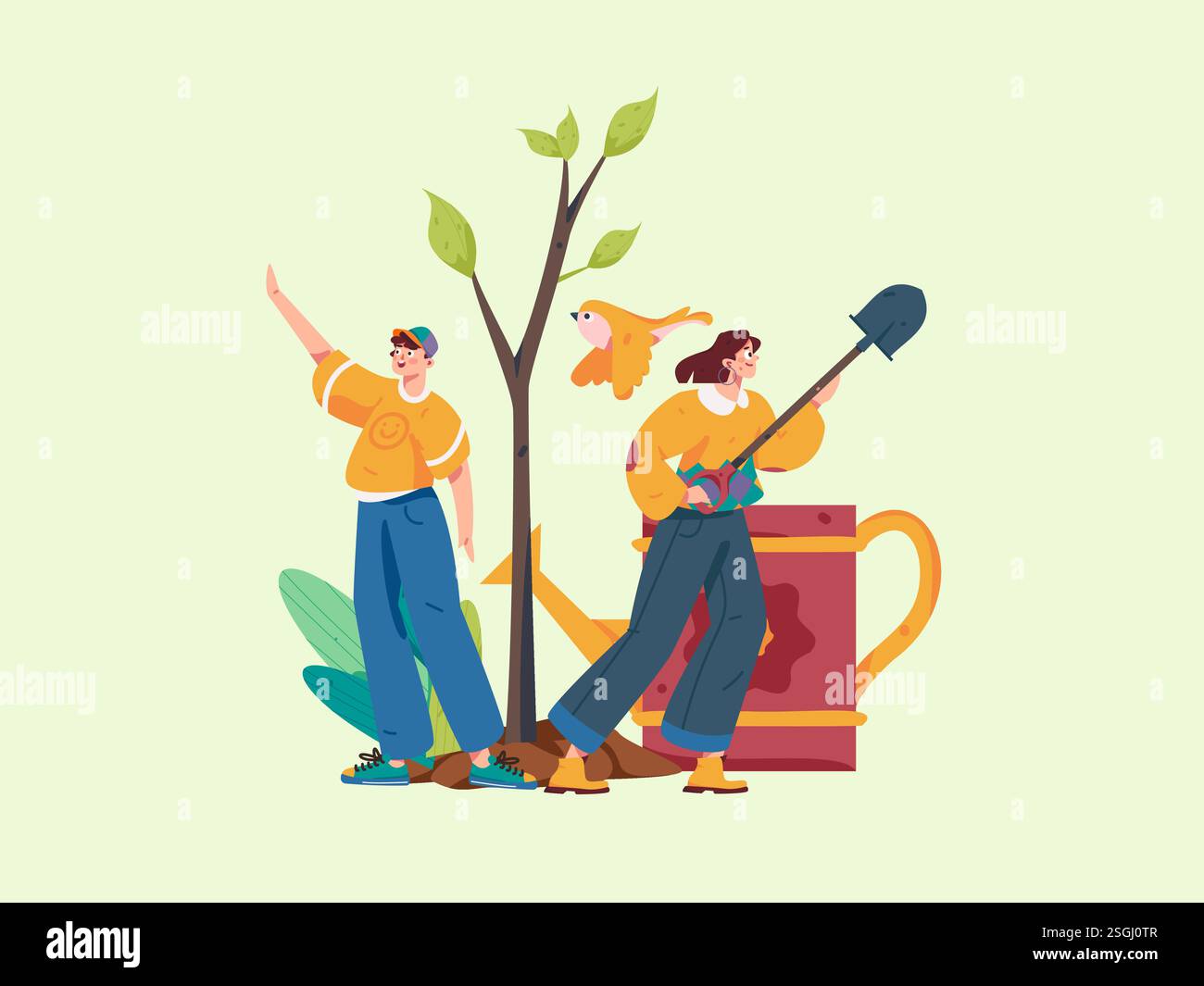 Flat character vector concept operation hand drawn illustration of ...