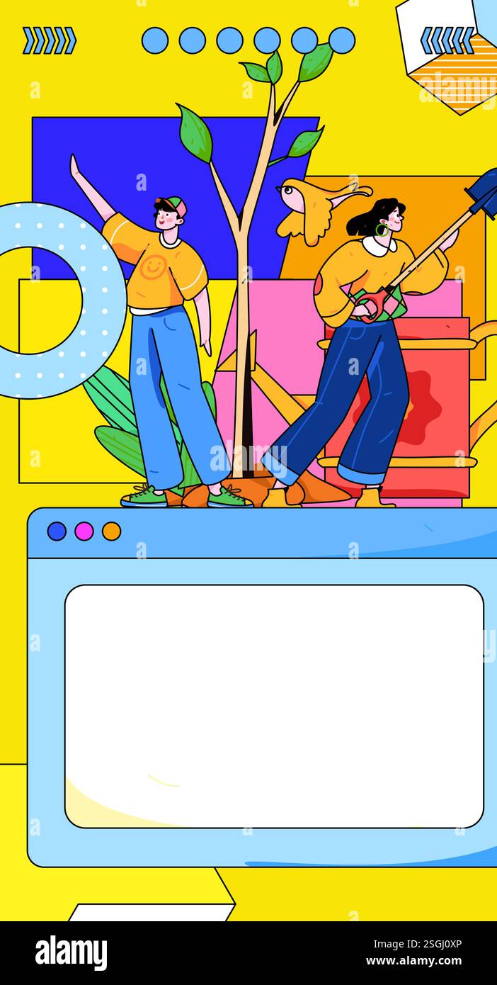 Flat character vector concept operation hand drawn illustration of ...