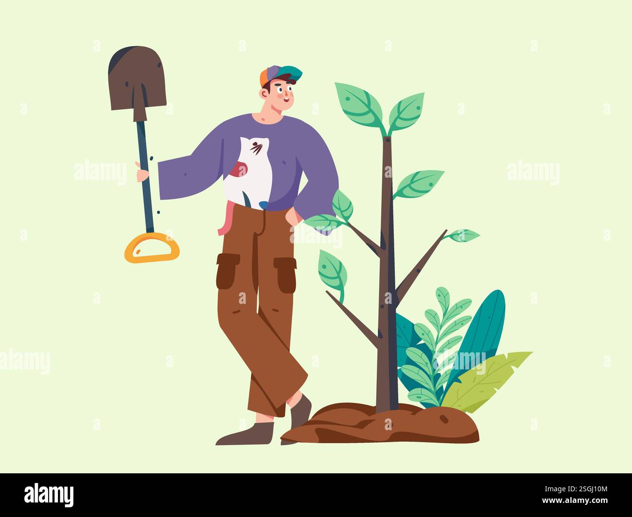 Flat character vector concept operation hand drawn illustration of ...