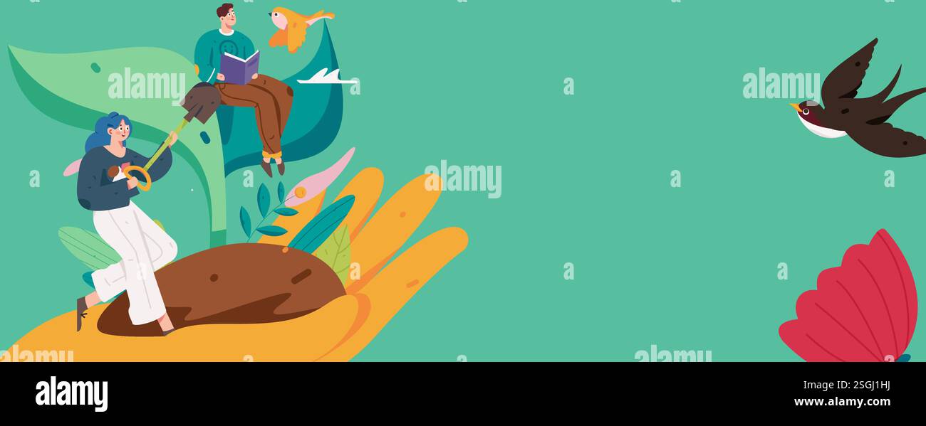 Flat character vector concept operation hand drawn illustration of ...