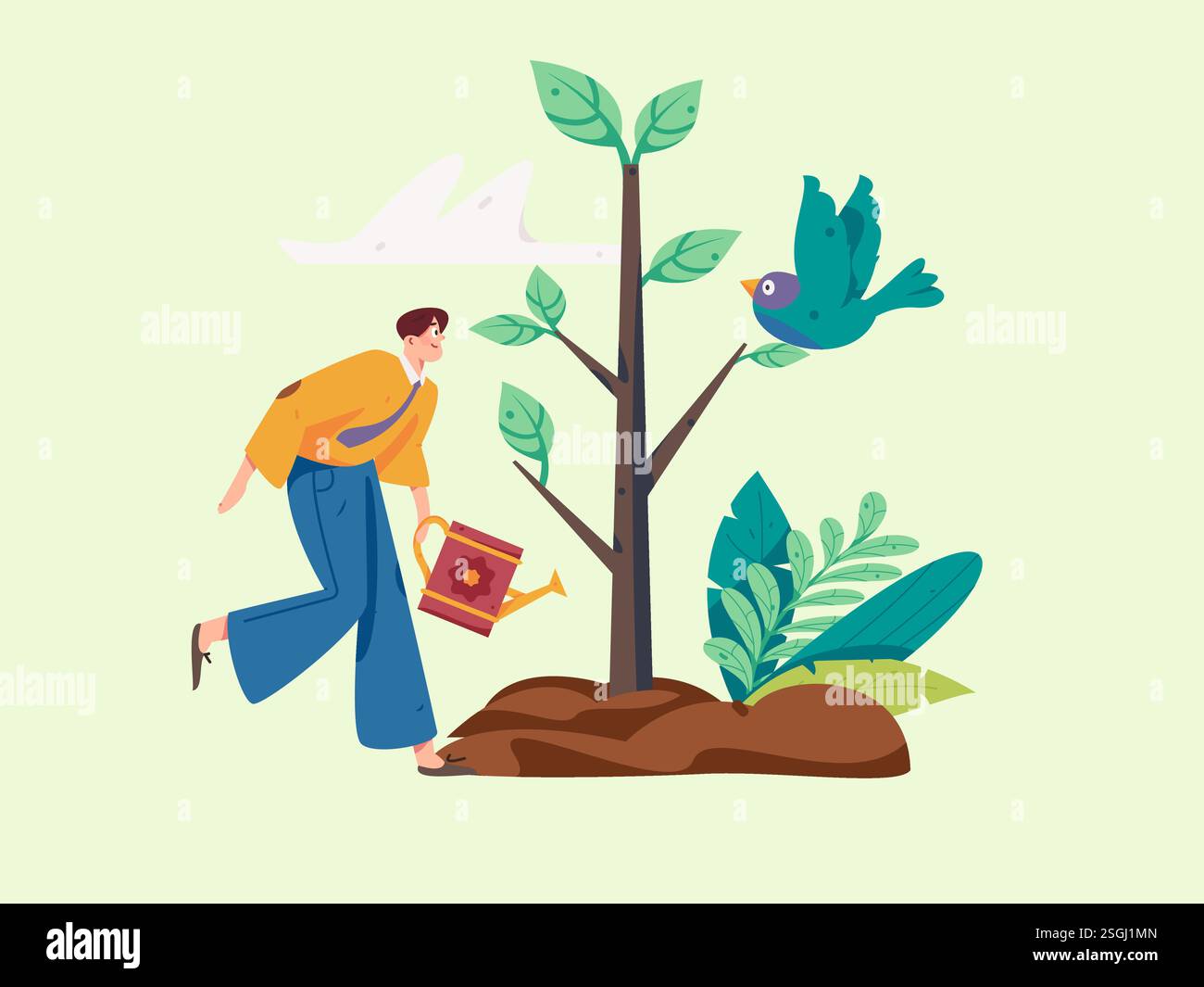 Flat character vector concept operation hand drawn illustration of ...