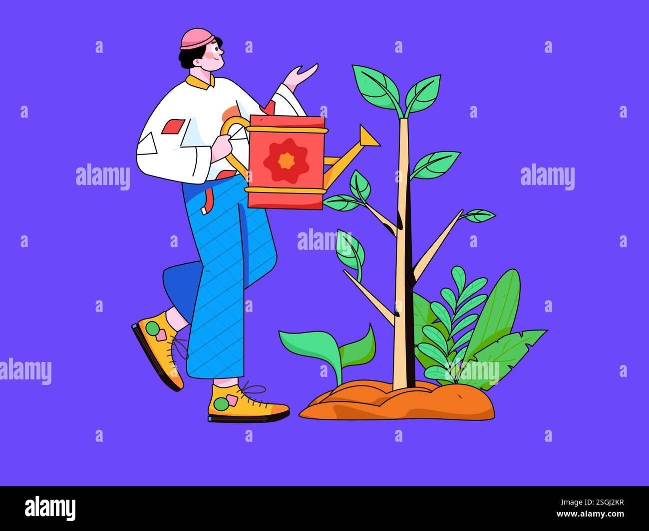 Flat character vector concept operation hand drawn illustration of ...