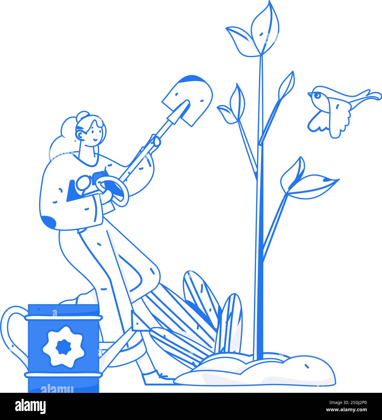 Flat character vector concept operation hand drawn illustration of ...