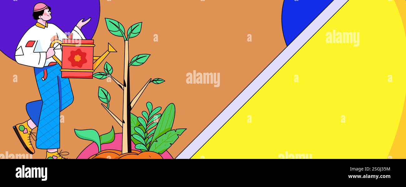 Flat character vector concept operation hand drawn illustration of ...