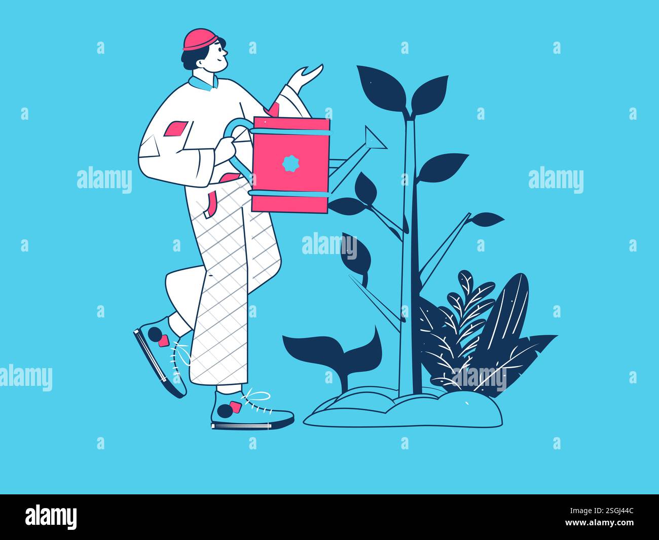 Flat character vector concept operation hand drawn illustration of ...
