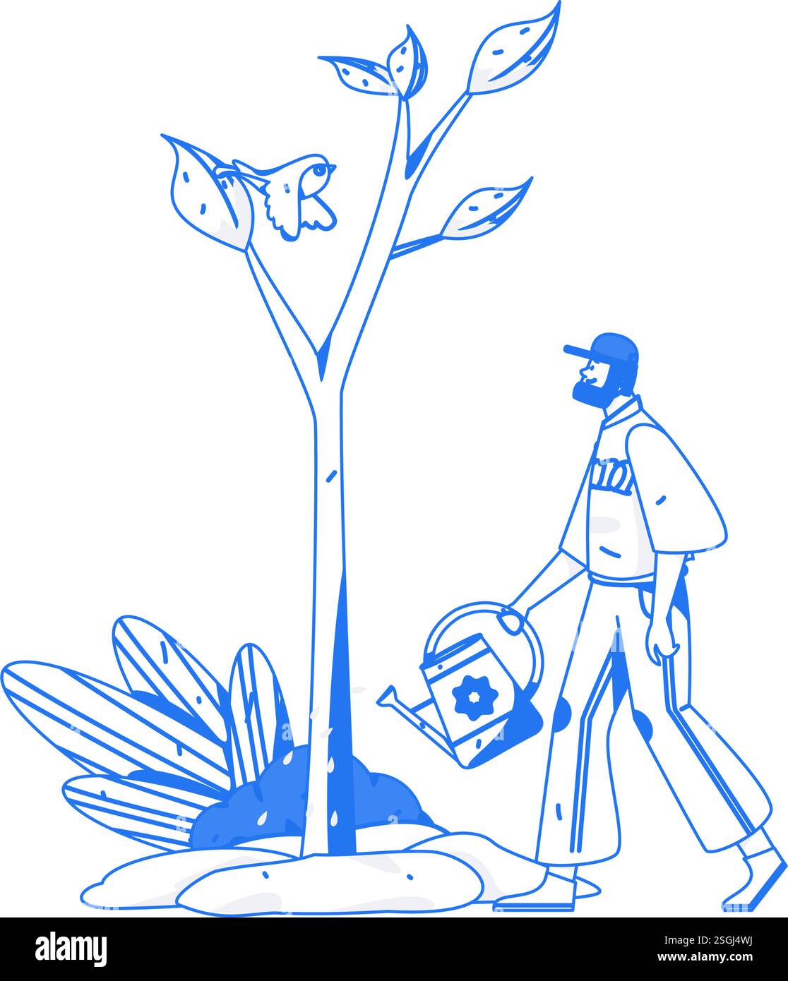 Flat character vector concept operation hand drawn illustration of ...