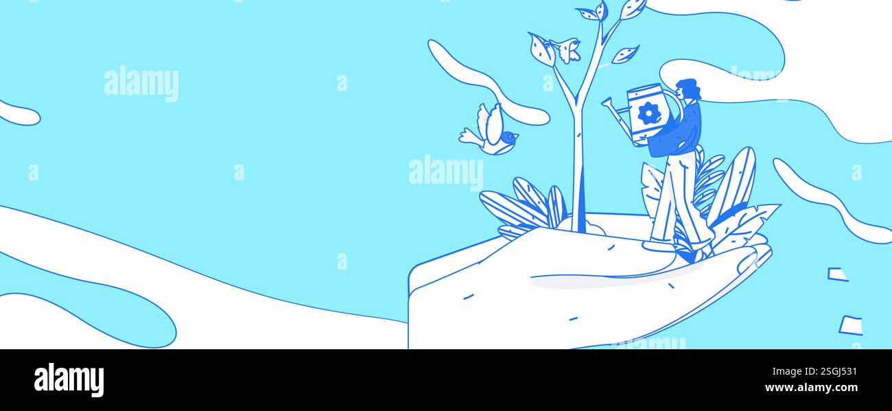 Flat character vector concept operation hand drawn illustration of ...