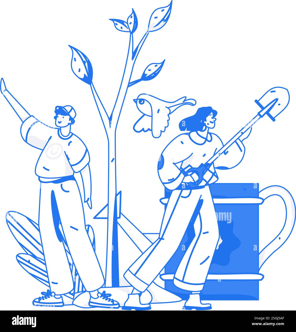 Flat character vector concept operation hand drawn illustration of ...