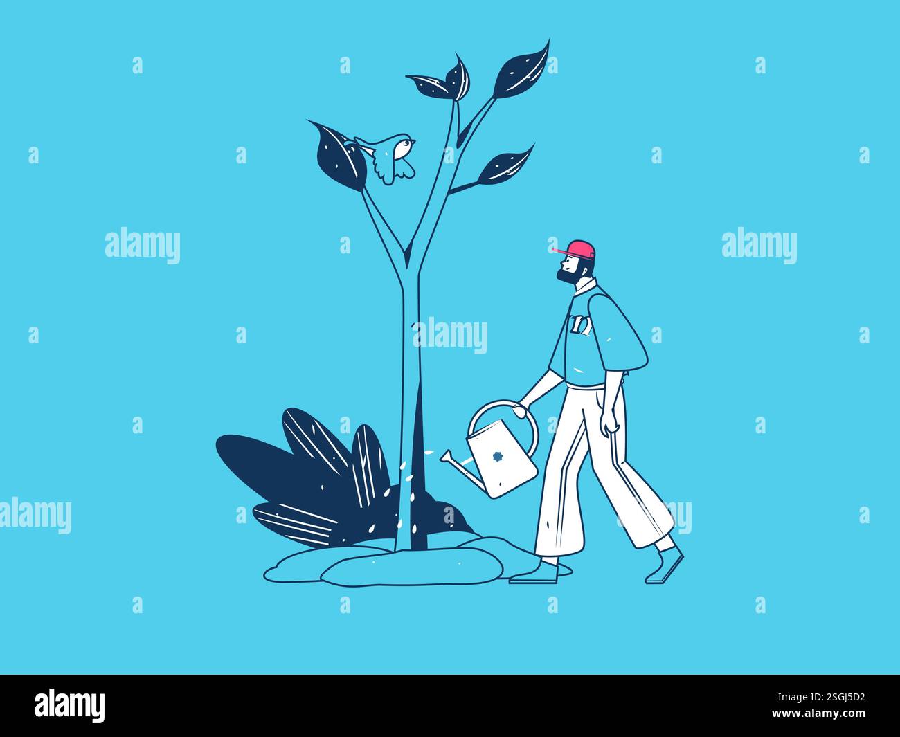 Flat character vector concept operation hand drawn illustration of ...