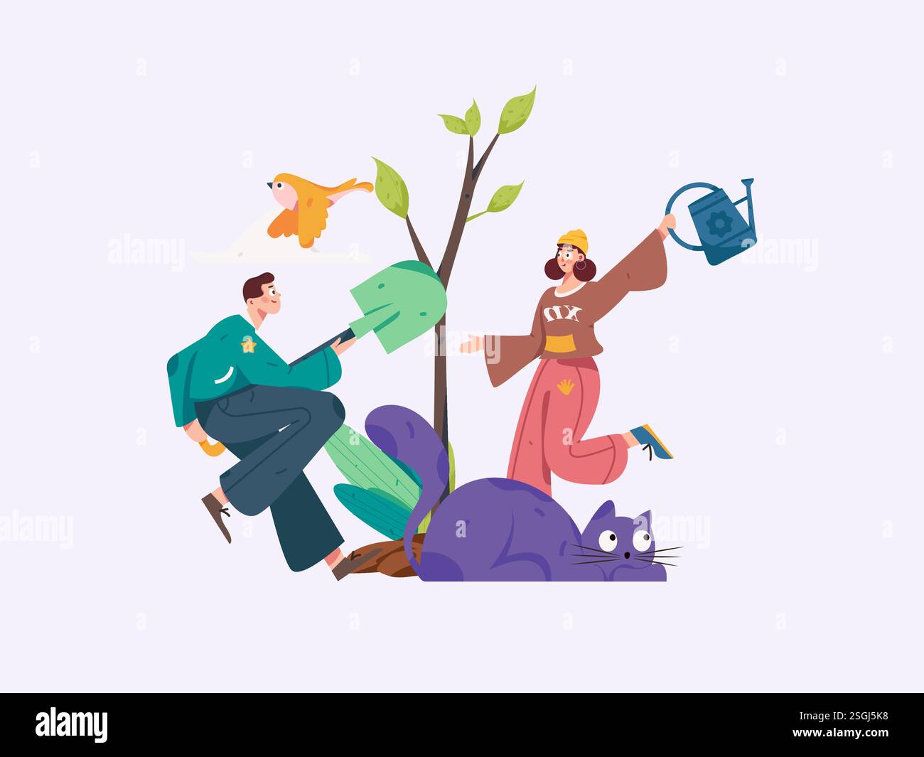 Flat character vector concept operation hand drawn illustration of ...