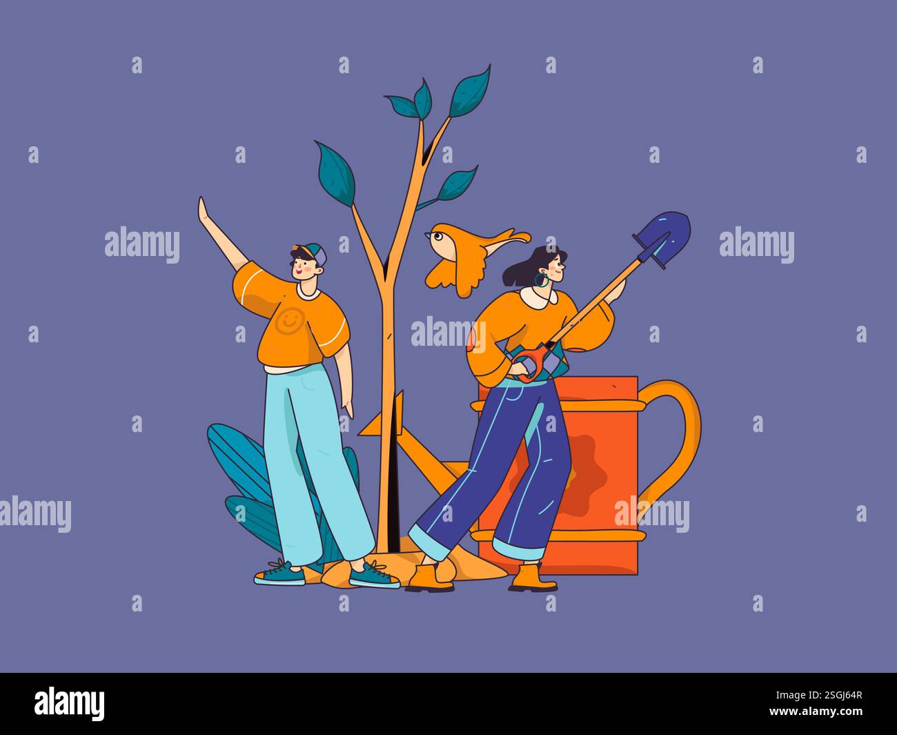 Flat character vector concept operation hand drawn illustration of ...
