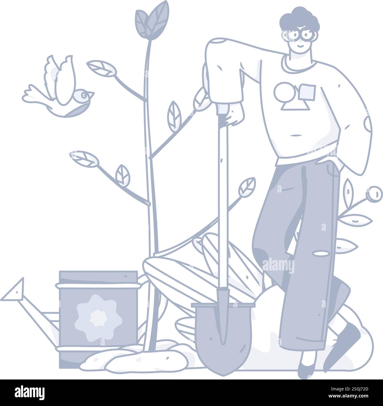 Flat character vector concept operation hand drawn illustration of ...