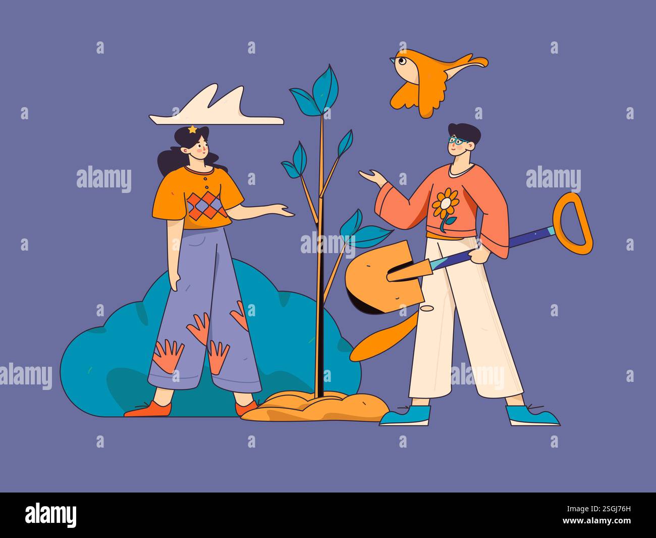 Flat character vector concept operation hand drawn illustration of ...