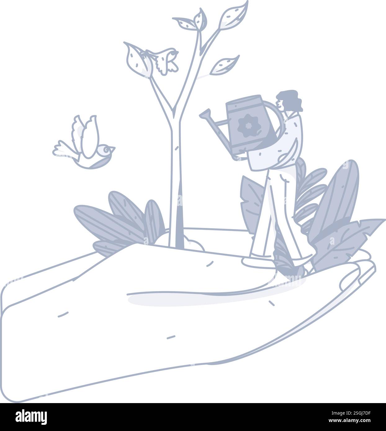 Flat character vector concept operation hand drawn illustration of ...