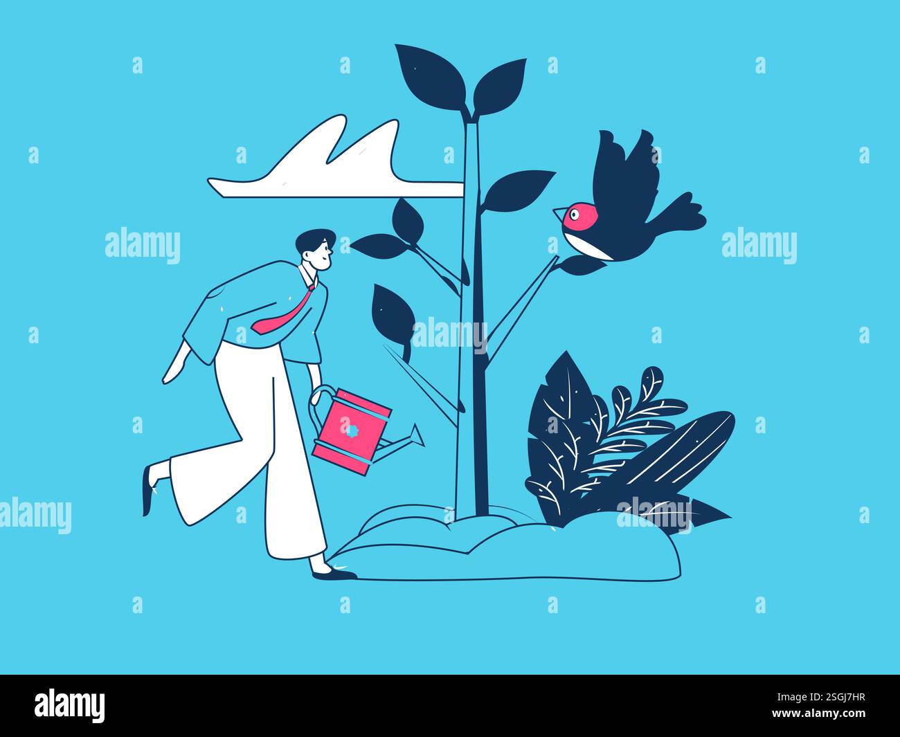 Flat character vector concept operation hand drawn illustration of ...