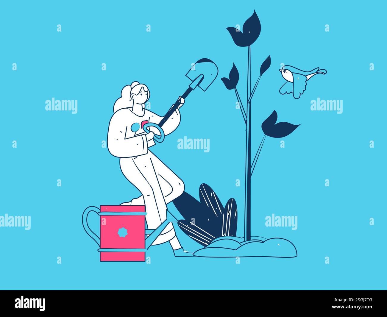 Flat character vector concept operation hand drawn illustration of ...