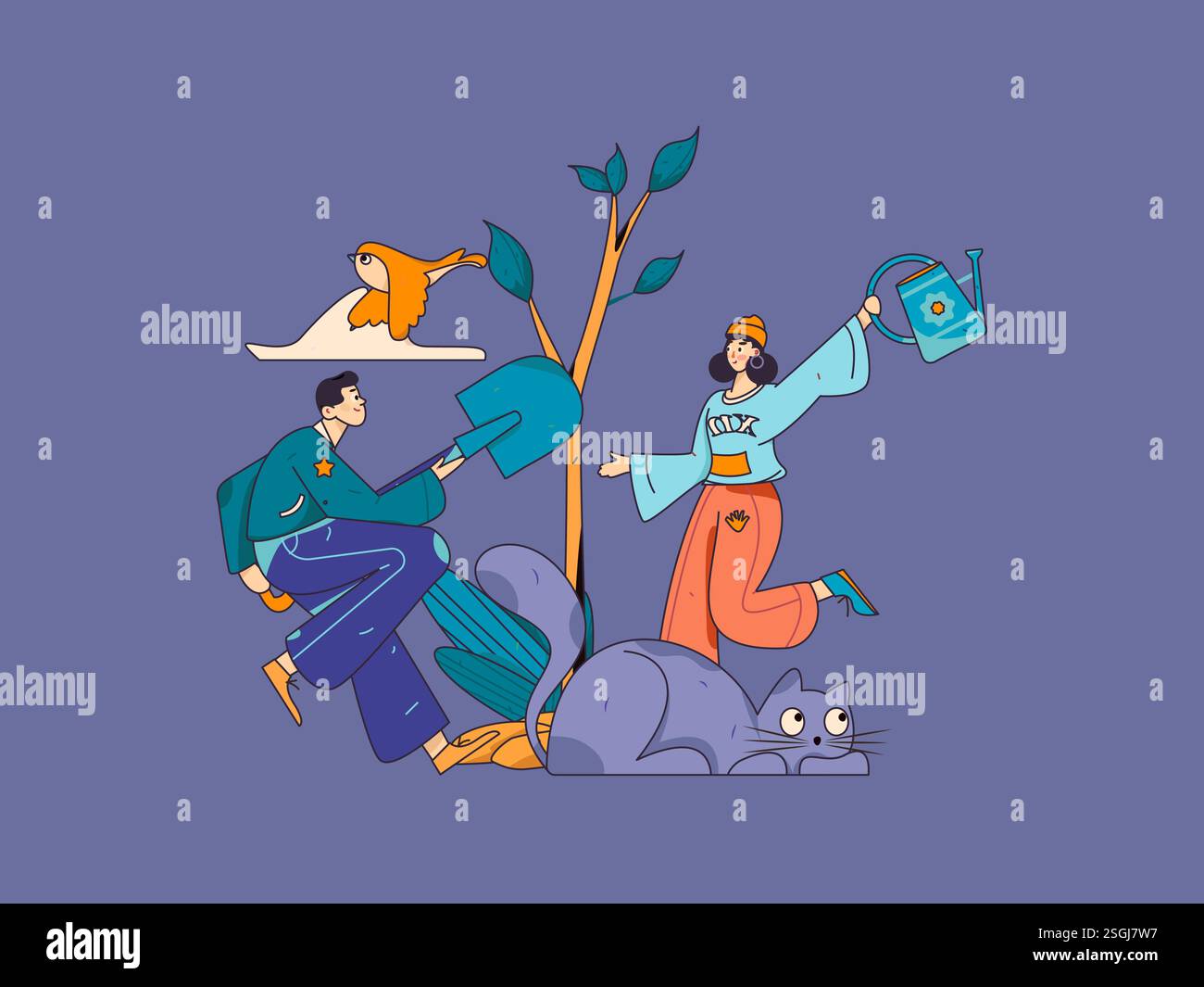 Flat character vector concept operation hand drawn illustration of ...
