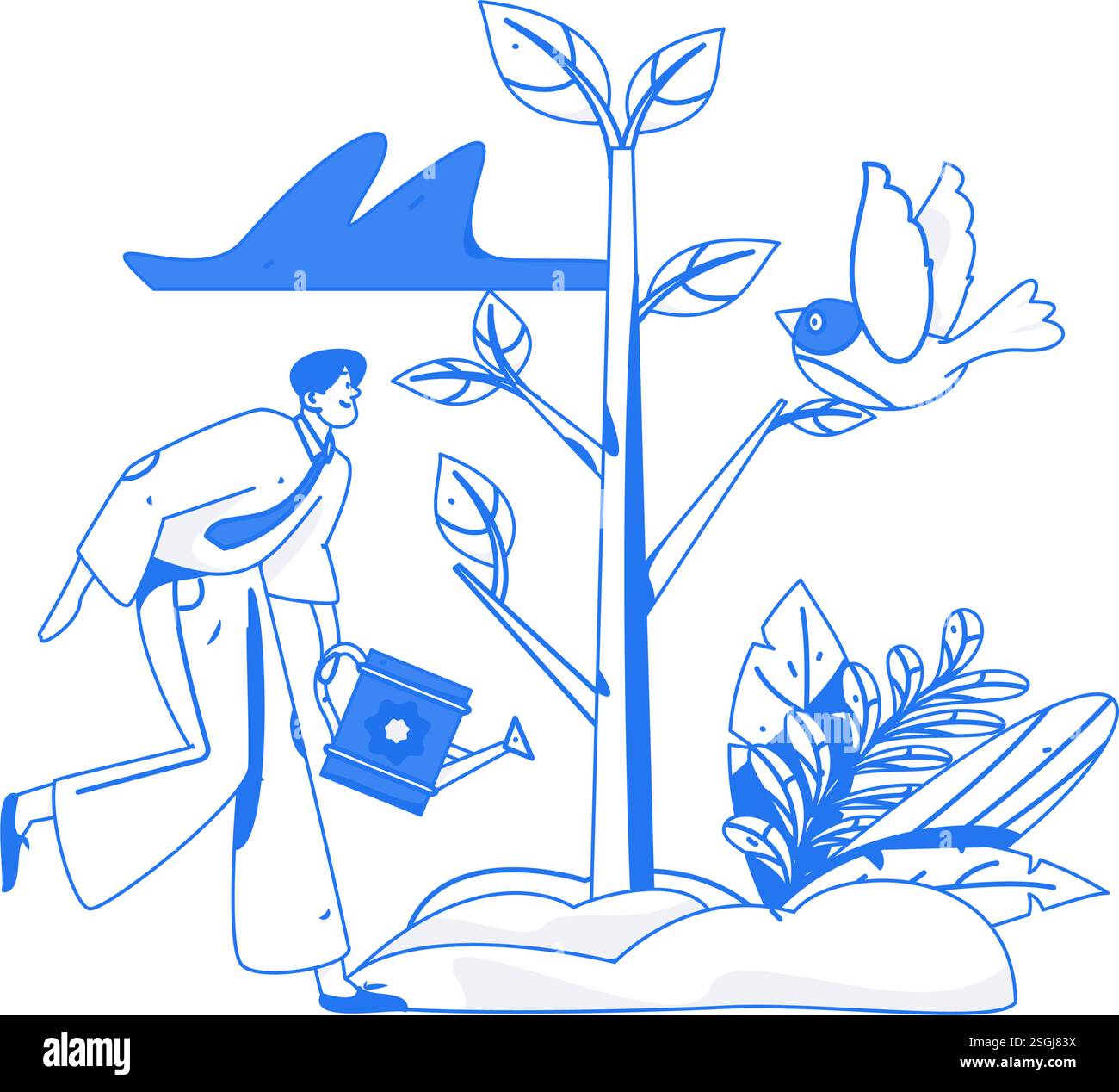 Flat character vector concept operation hand drawn illustration of ...