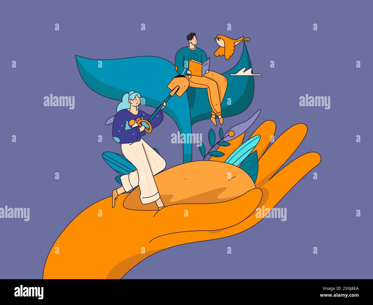 Flat character vector concept operation hand drawn illustration of ...