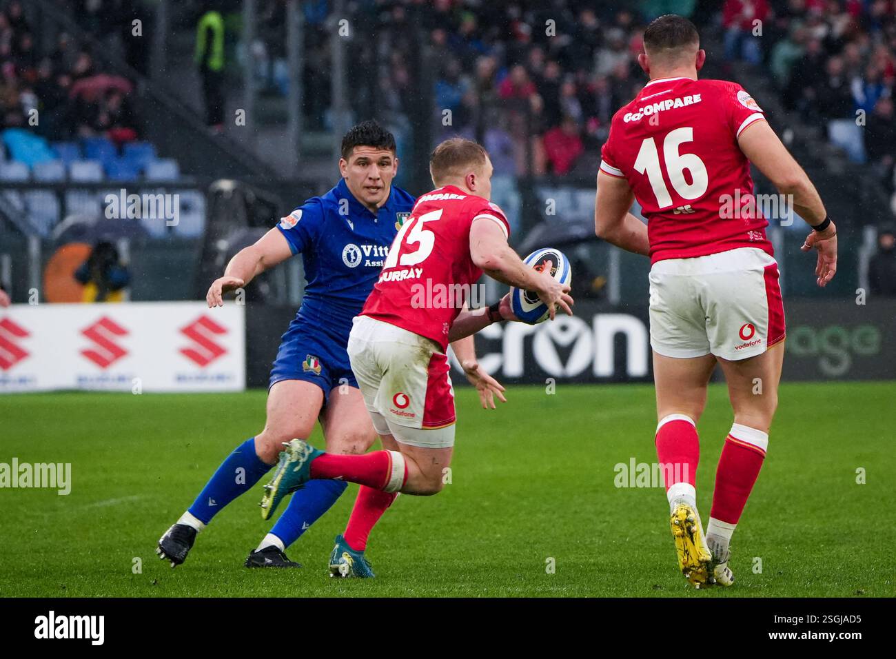 Rome, Italy. 08th Feb, 2025. Giacomo Nicotera of Italy and Blair Murray ...