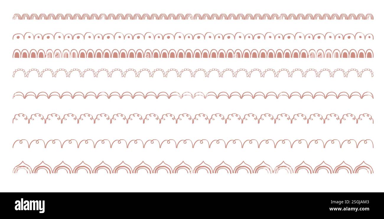 Hand drawn lace scalloped paper punch border Stock Vector Image & Art ...