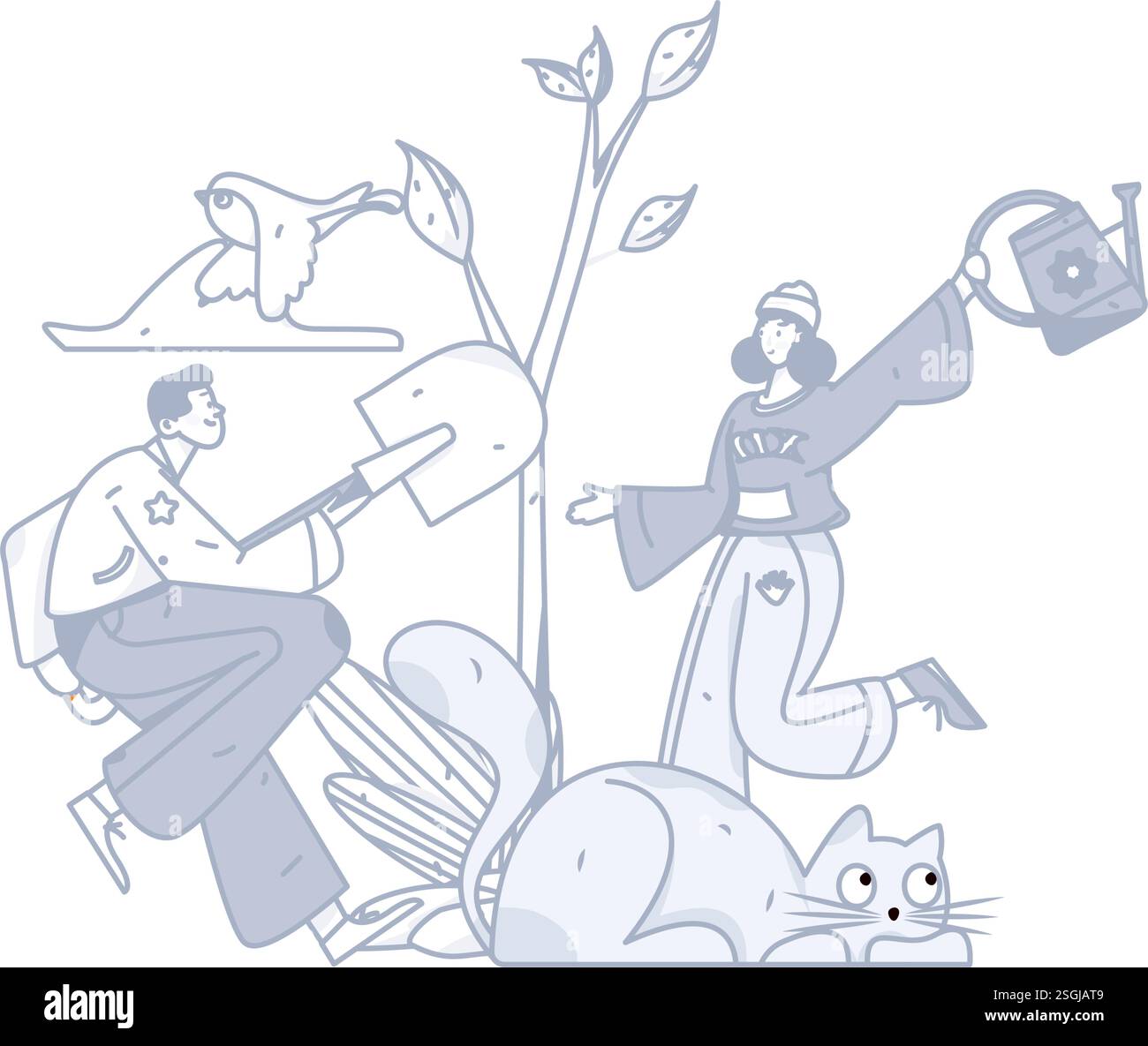Flat character vector concept operation hand drawn illustration of ...