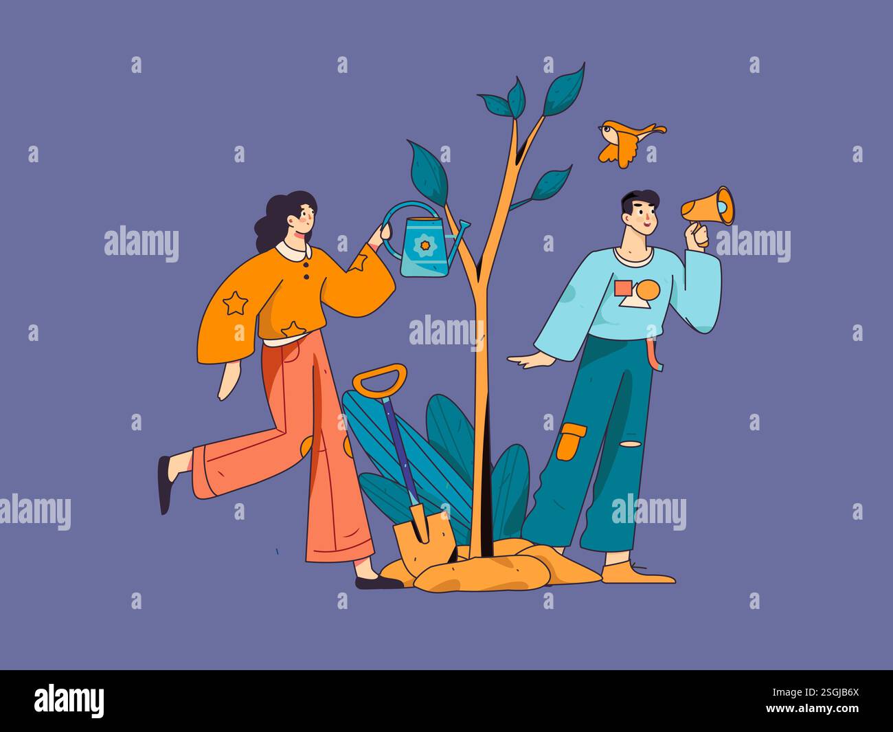 Flat character vector concept operation hand drawn illustration of ...