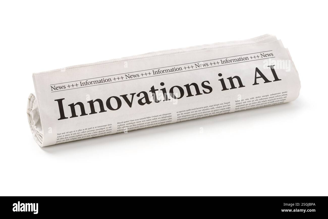 Rolled newspaper with the headline Innovations in AI Stock Photo - Alamy