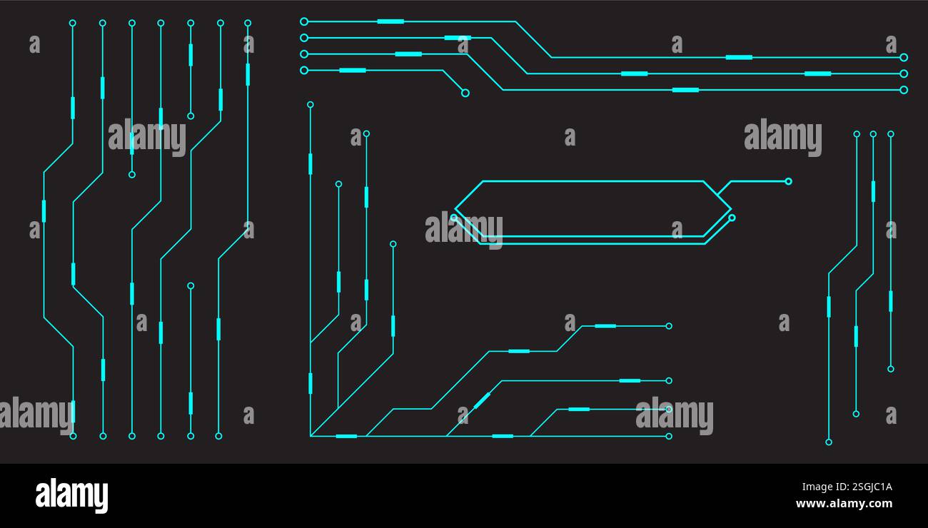 HUD digital futuristic user interface horizontal frame. Sci Fi high ...