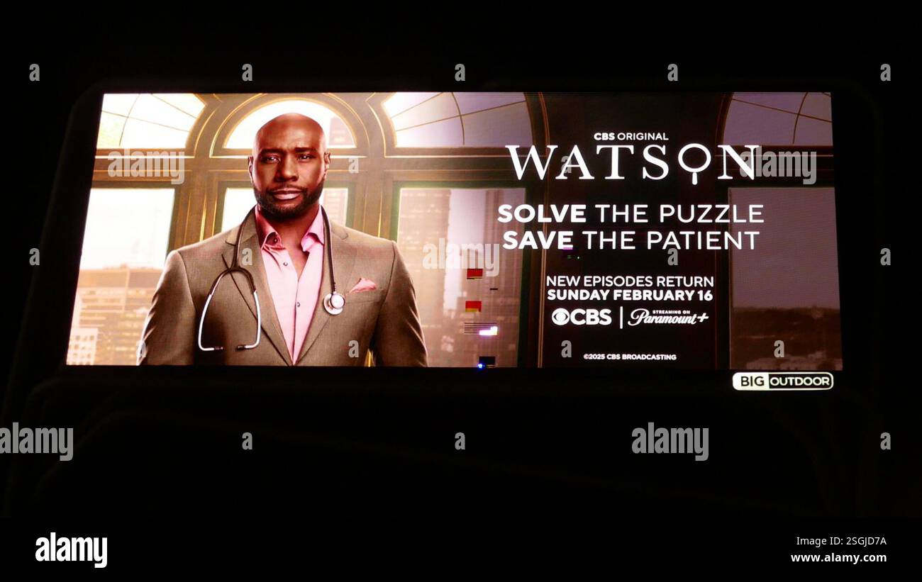 Los Angeles, California, USA 9th February 2025 CBS Watson Billboard on ...