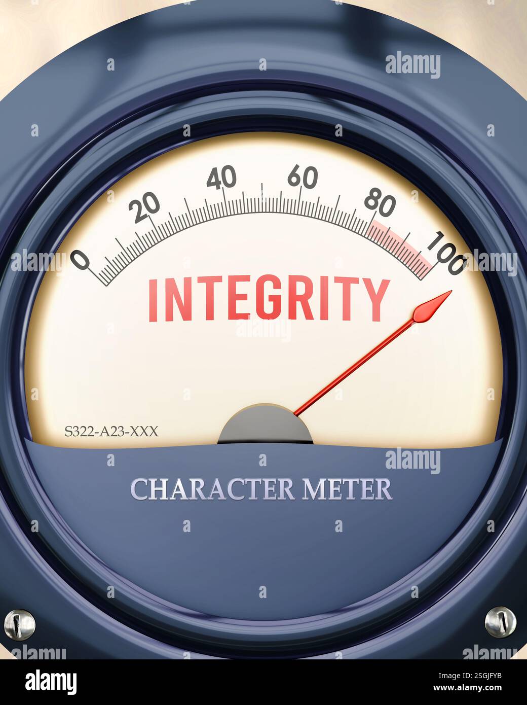 Integrity and character meter that is hitting a full scale hi-res stock ...