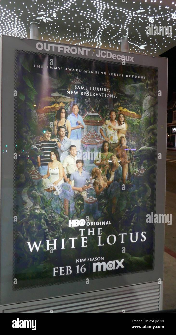 Los Angeles, California, USA 9th February 2025 The White Lotus MAX Bus ...