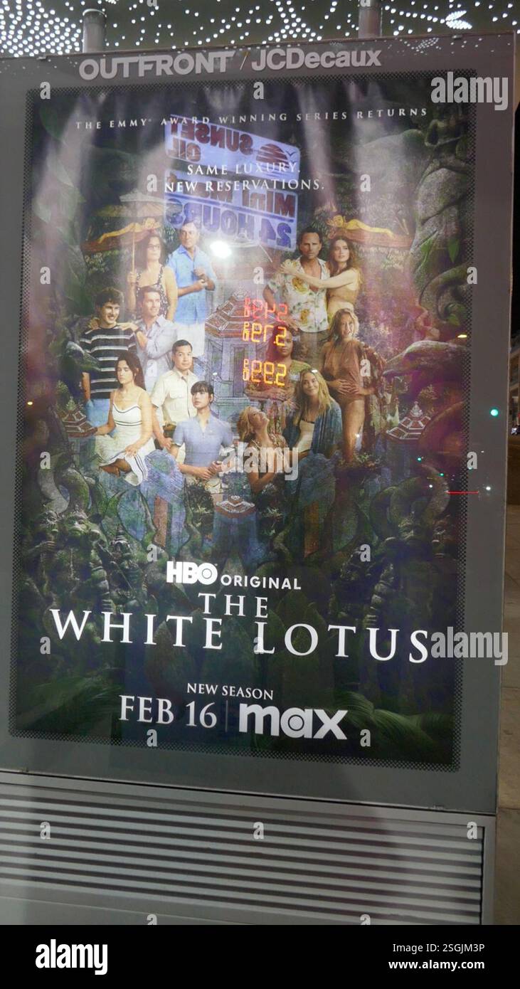 Los Angeles, California, USA 9th February 2025 The White Lotus MAX Bus ...