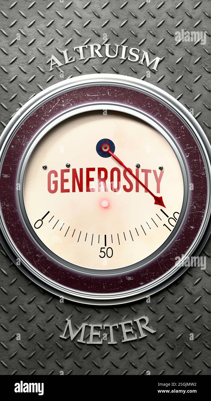 Generosity and Altruism that is hitting a full scale, showing a very ...