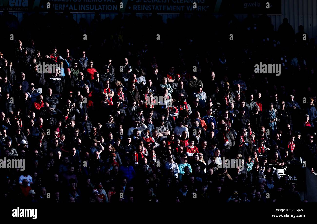 Plymouth, UK. 9th Feb, 2025. Liverpool fans look on during the FA Cup ...