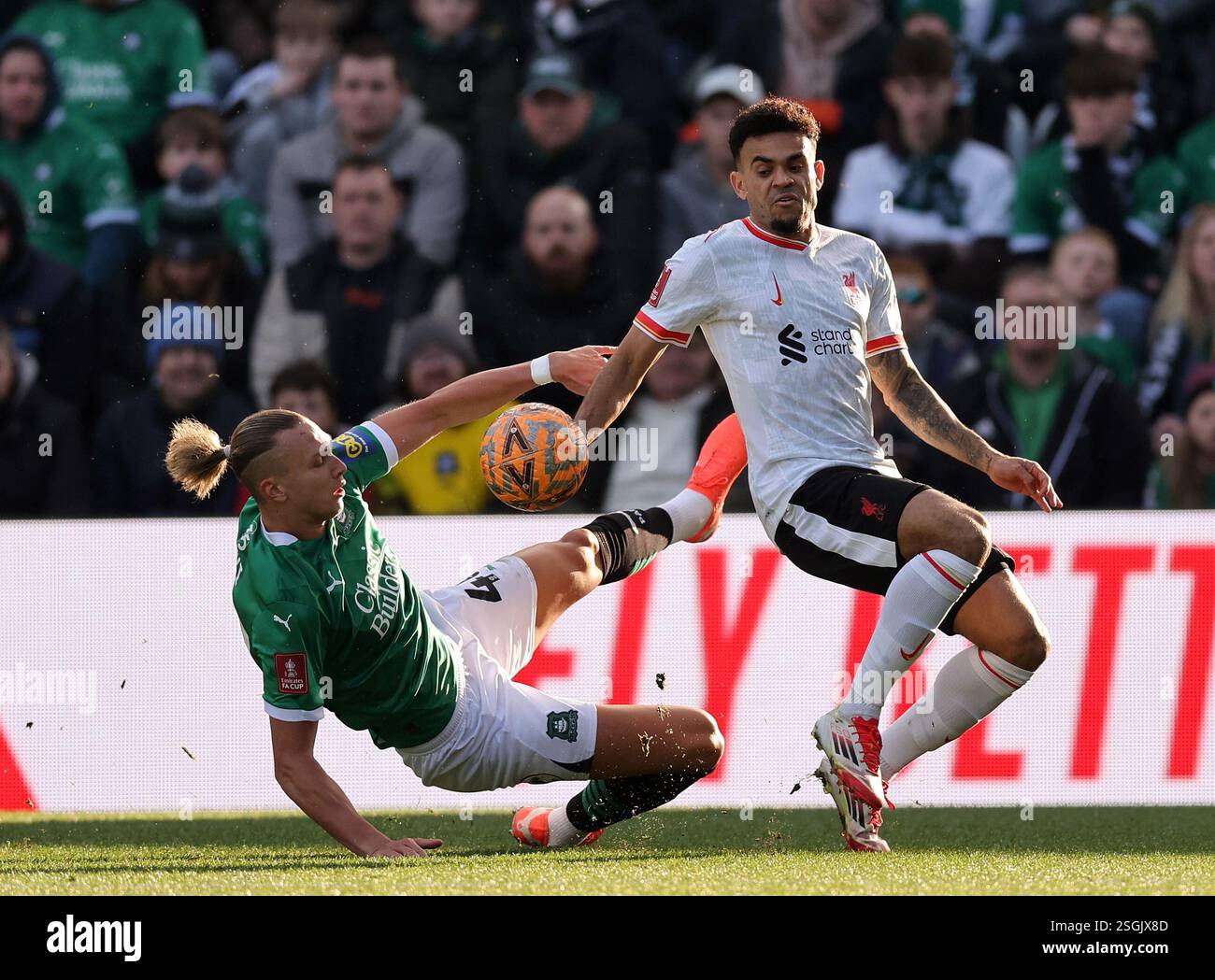 Plymouth, UK. 9th Feb, 2025. Maksym Talovierov of Plymouth Argyle with ...