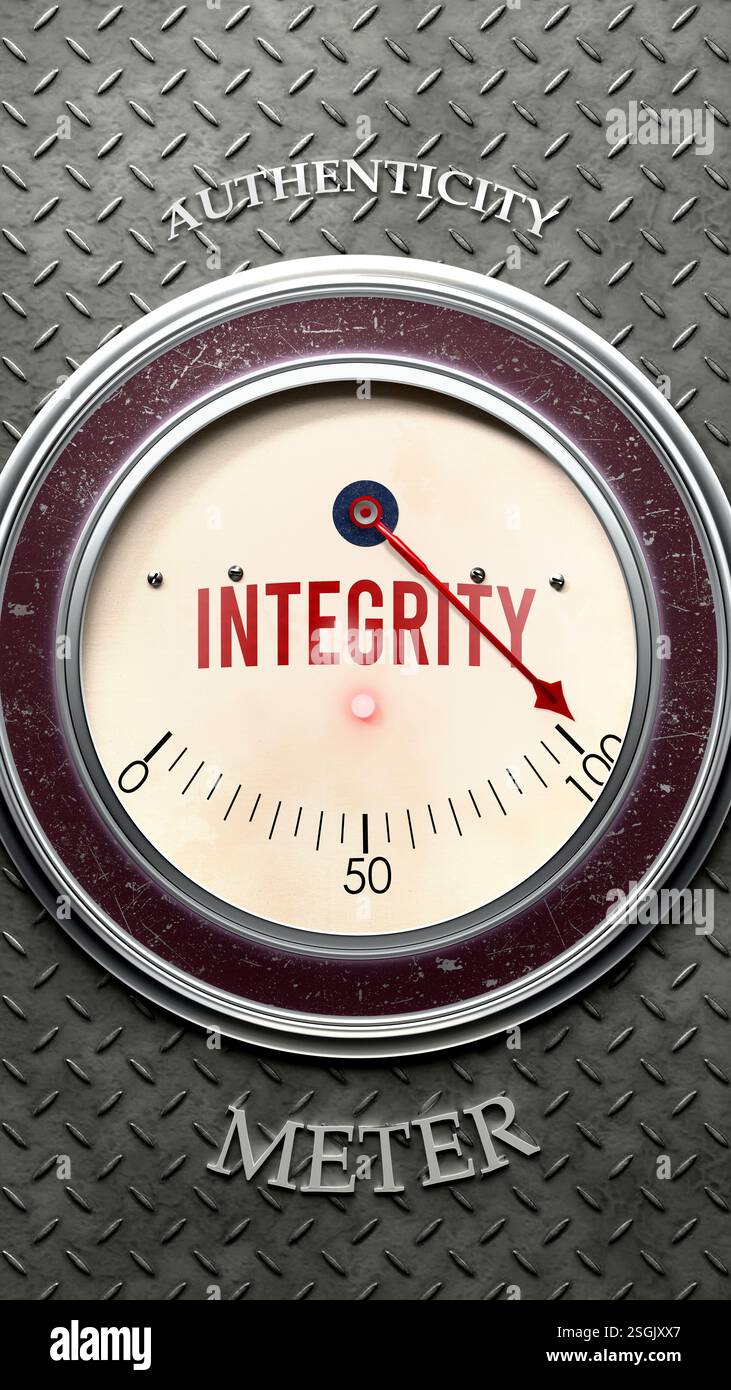 Integrity and Authenticity that is hitting a full scale, showing a very ...