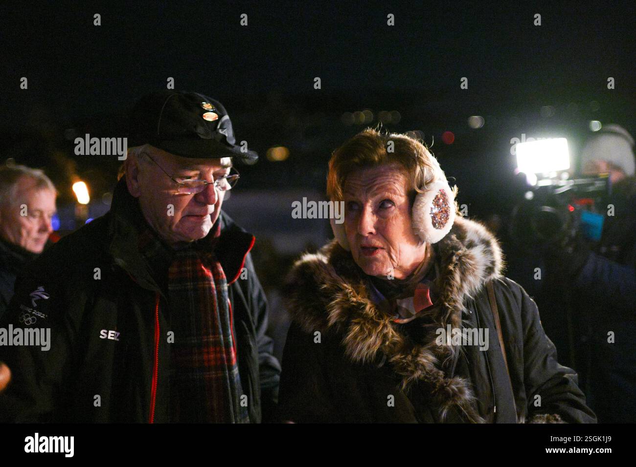 Hunderfossen 20250207. Queen Sonja is present at the opening of the ice ...