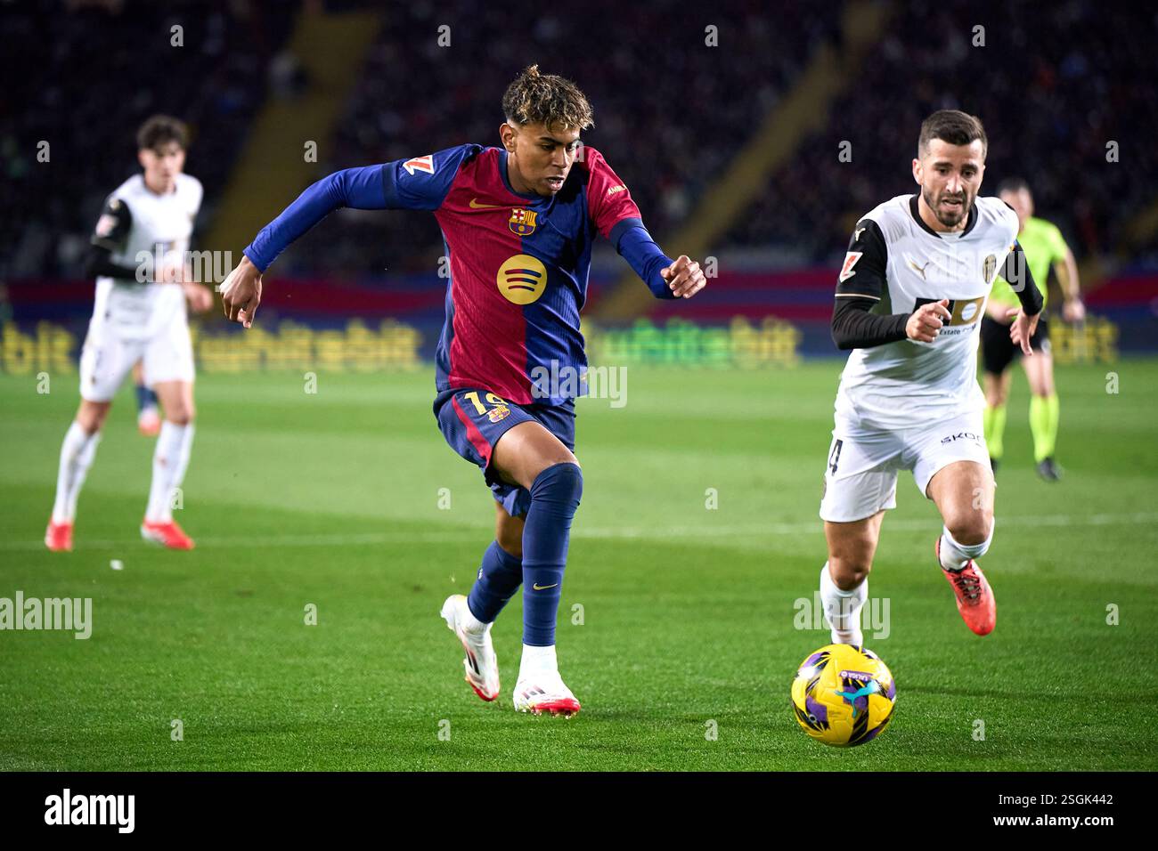 BARCELONA, SPAIN - JANUARY 26: Lamine Yamal of FC Barcelona during the ...