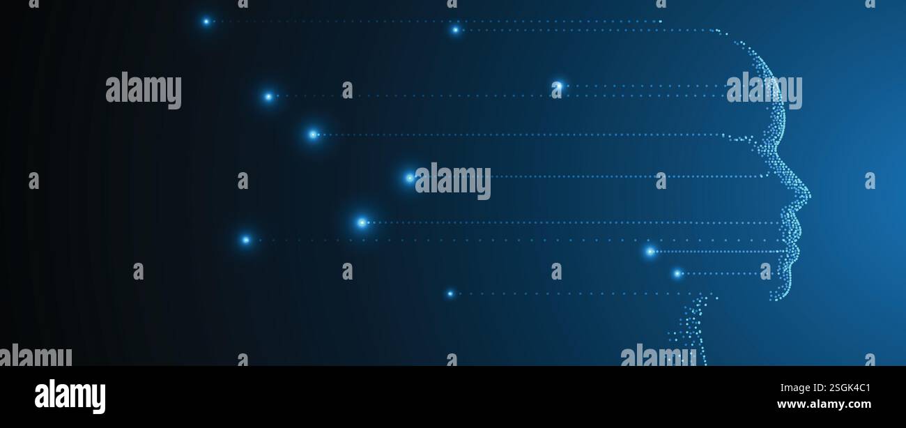 Abstract Artificial intelligence. Cloud computing. Machine learning. Technology web background ...