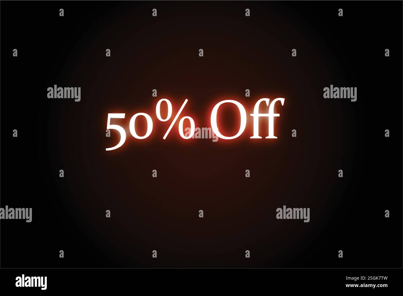 50% discount neon symbol Stock Vector Images - Alamy