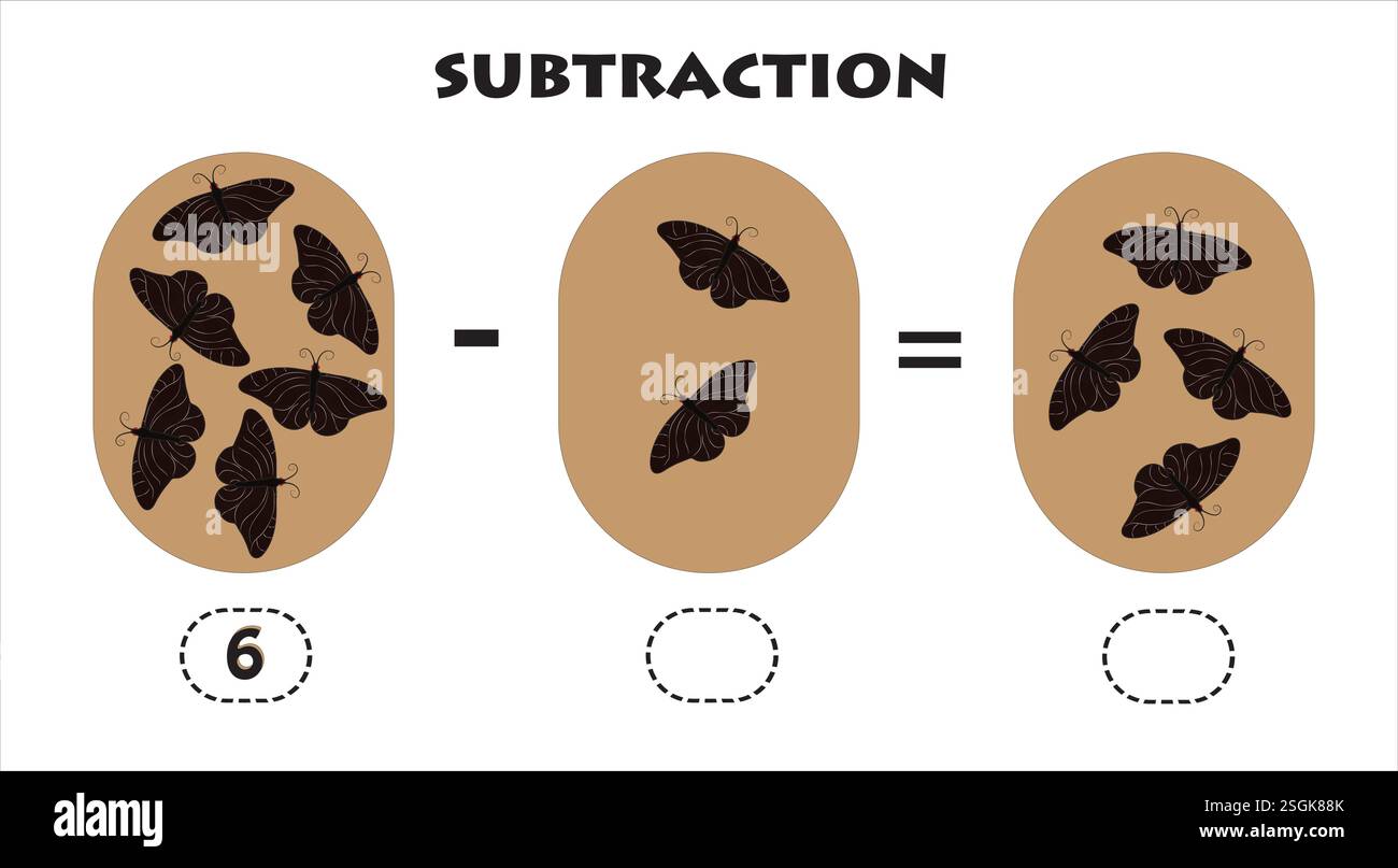Subtraction educational game kids Stock Vector Images - Alamy
