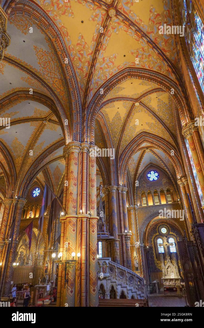 Hungary, Budapest, Interior of the Church of the Assumption of the Buda ...