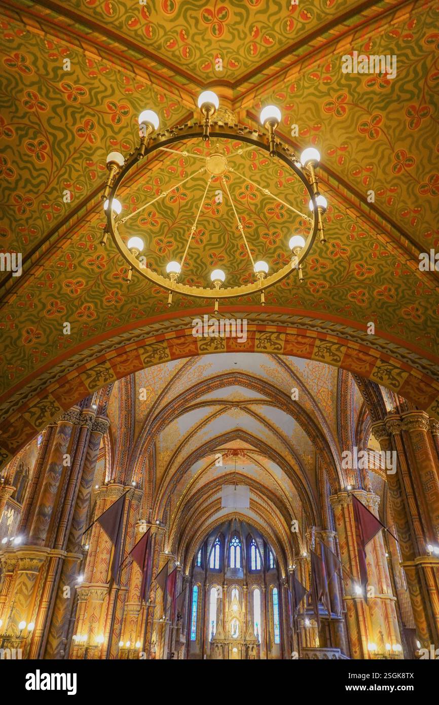 Hungary, Budapest, Interior of the Church of the Assumption of the Buda ...