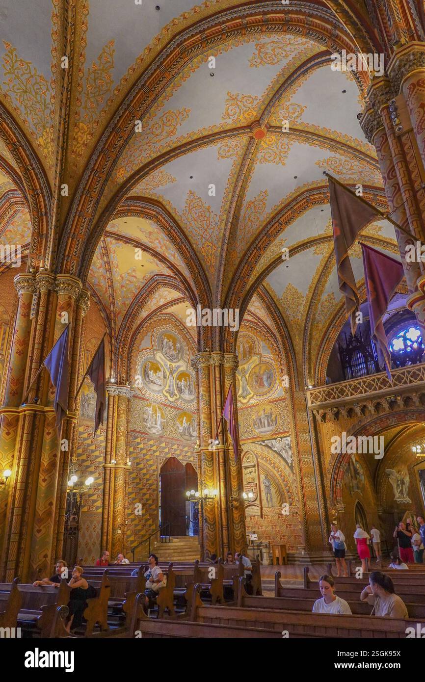 Hungary, Budapest, Interior of the Church of the Assumption of the Buda ...