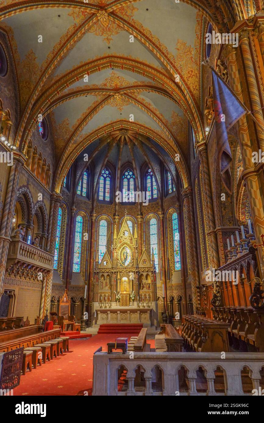 Hungary, Budapest, Interior of the Church of the Assumption of the Buda ...
